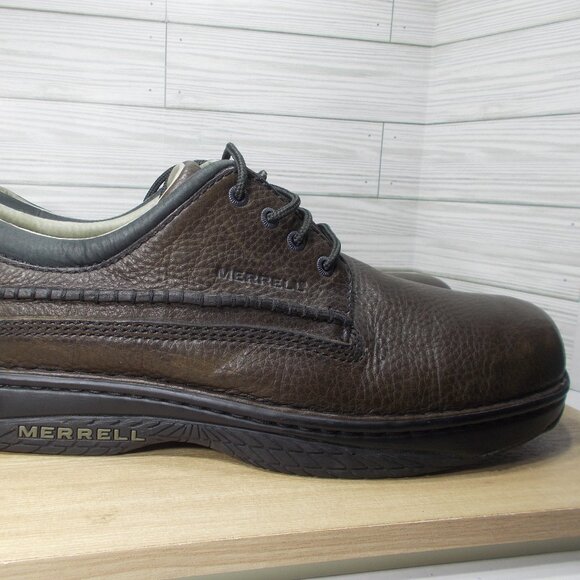 Merrell | Shoes | Merrell Ortholite Air Cushioned Mens Brown Leather ...